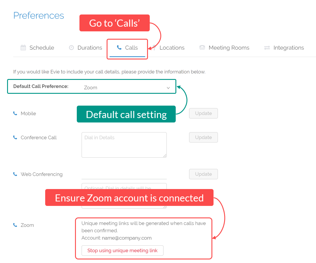 FAQ: Zoom settings | Evie.ai